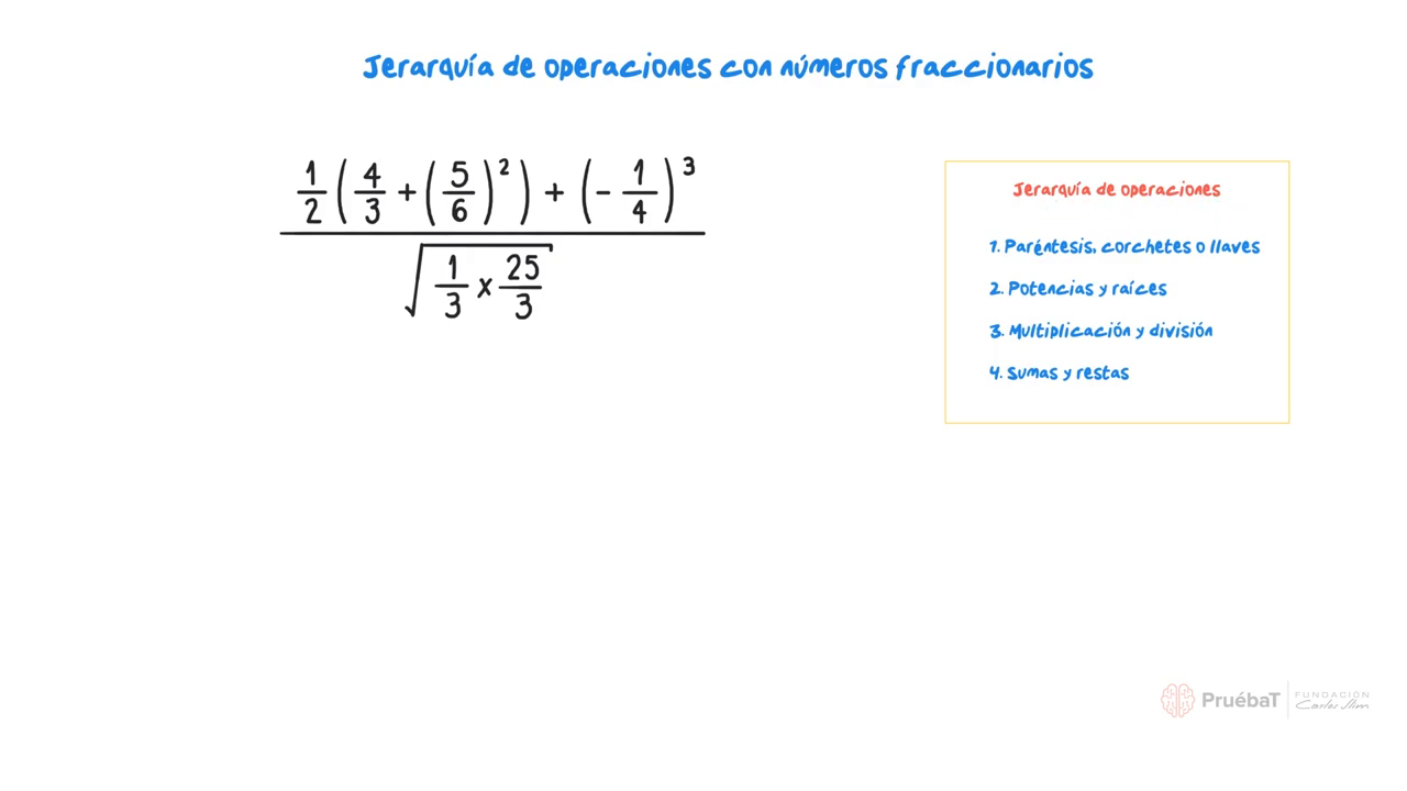 Prueba De Operaciones Con Fracciones